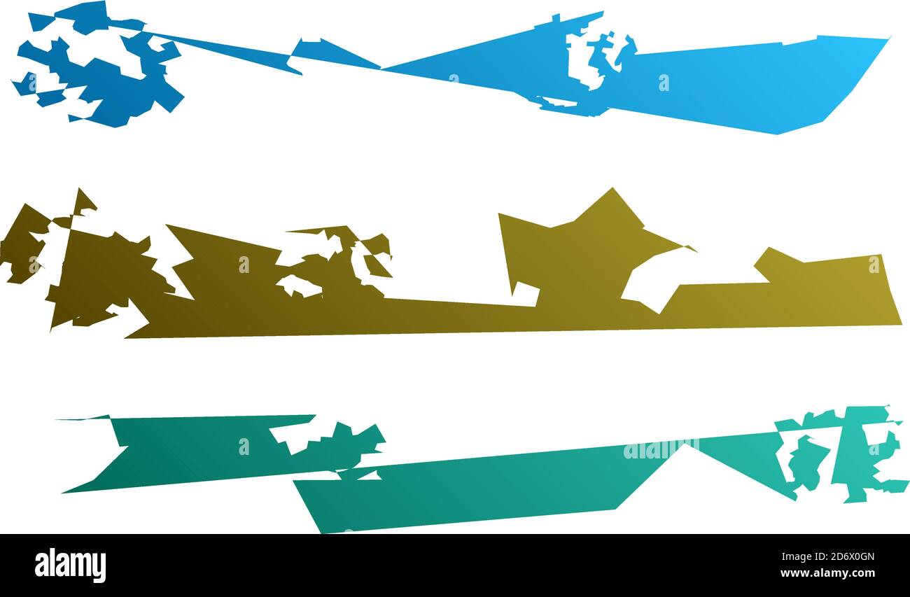 Weird, Strange generated random edgy Shapes. Asymmetric Abstract art ...