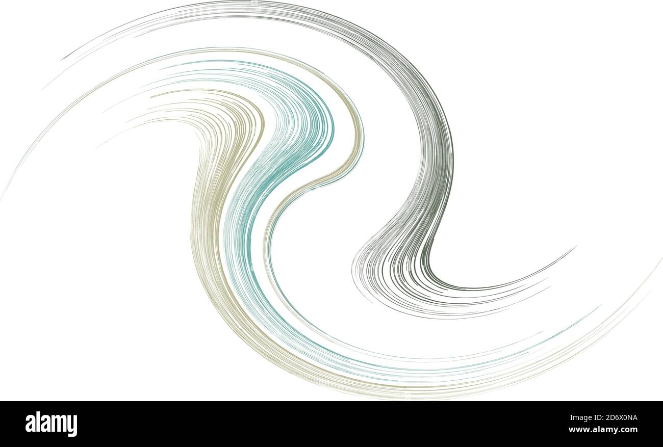 Curve rotated Volute, Helix shape. Colorful Spiral, swirl and twirl ...