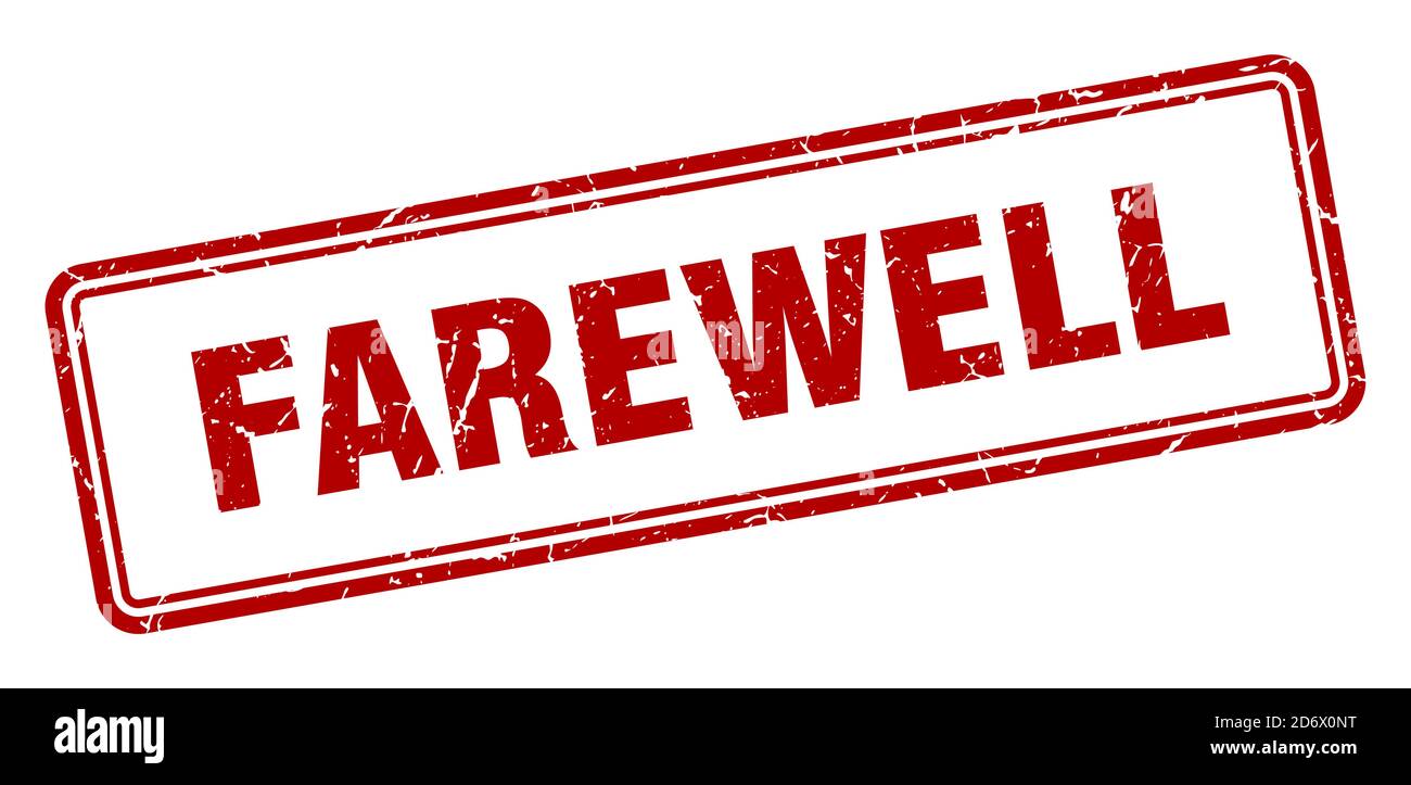 farewell stamp. square grunge sign isolated on white background Stock ...