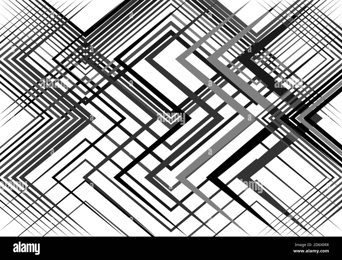 Geometric structure, network, chaotic jumble of straight, angular ...