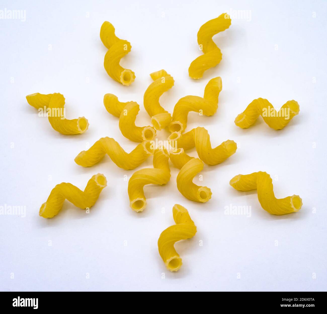 spiral macaroni, macaroni patterns, swirls of macaroni on a white ...