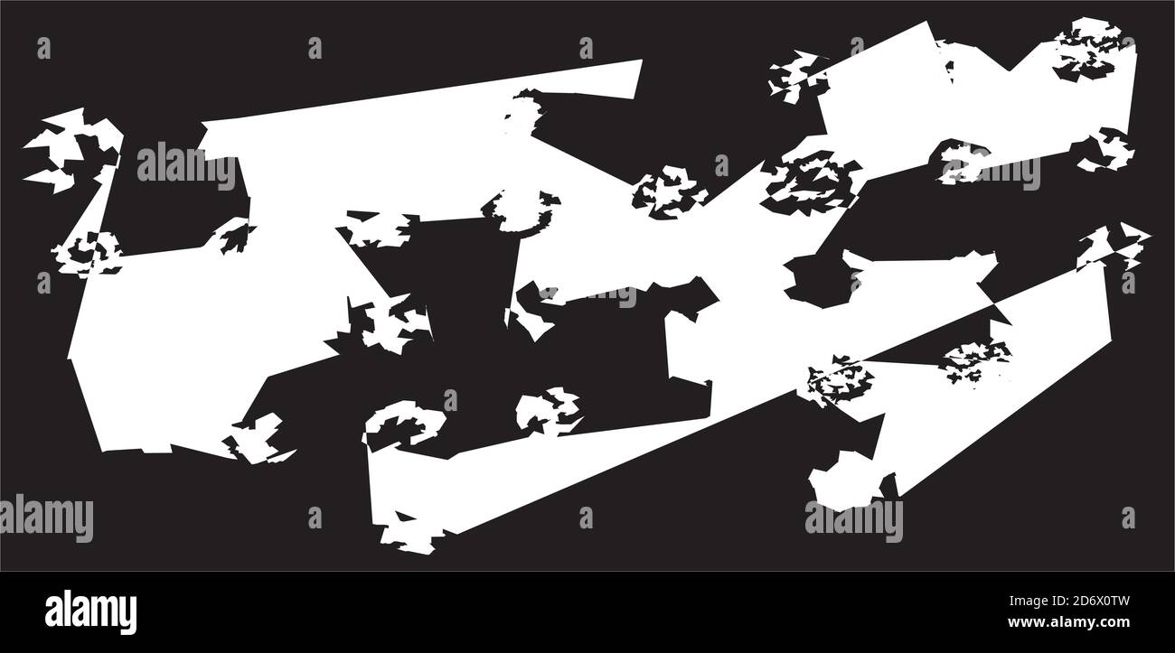 Weird, Strange generated random edgy Shapes. Asymmetric Abstract art ...