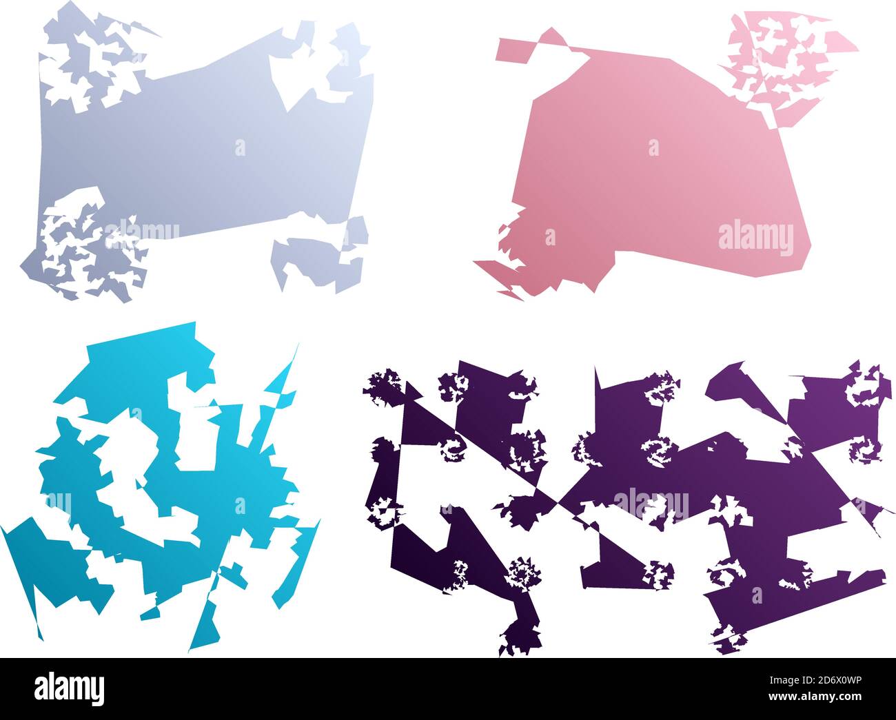 Weird, Strange generated random edgy Shapes. Asymmetric Abstract art ...