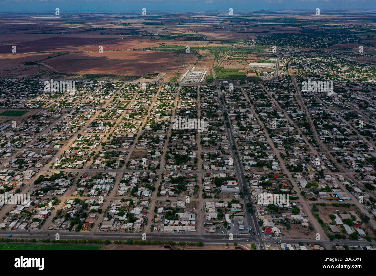Aerial view of Navojoa, Sonora, Mexico. City in the Valle del Mayo ...