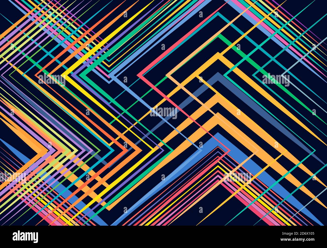 Modern Vivid Vibrant Geometric Structure Network Chaotic Jumble Of Straight Angular