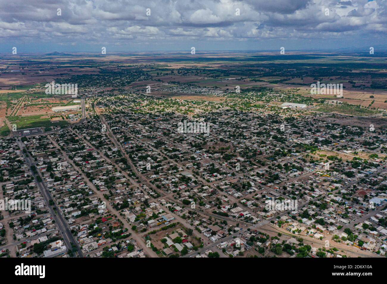 Aerial view of Navojoa, Sonora, Mexico. City in the Valle del Mayo ...