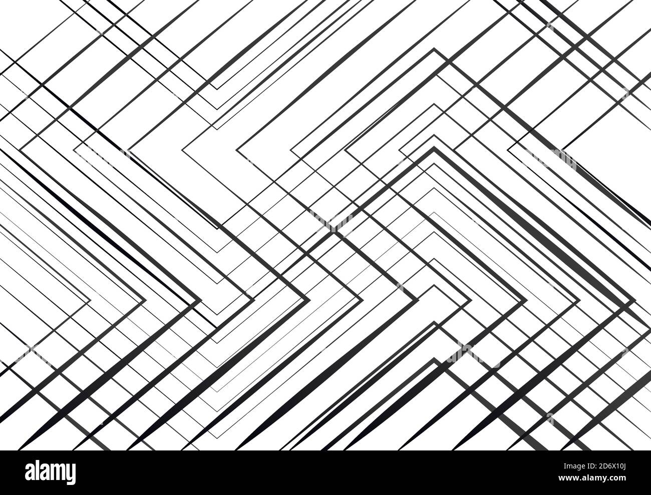 Geometric structure, network, chaotic jumble of straight, angular ...