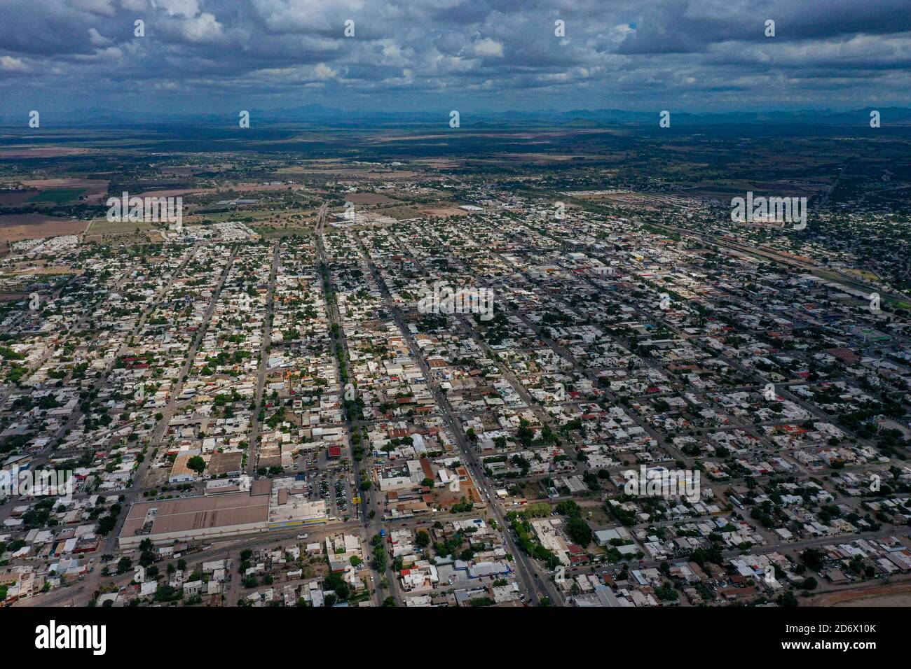 Aerial view of Navojoa, Sonora, Mexico. City in the Valle del Mayo ...