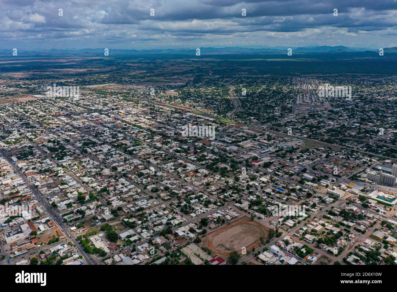 Aerial view of Navojoa, Sonora, Mexico. City in the Valle del Mayo ...