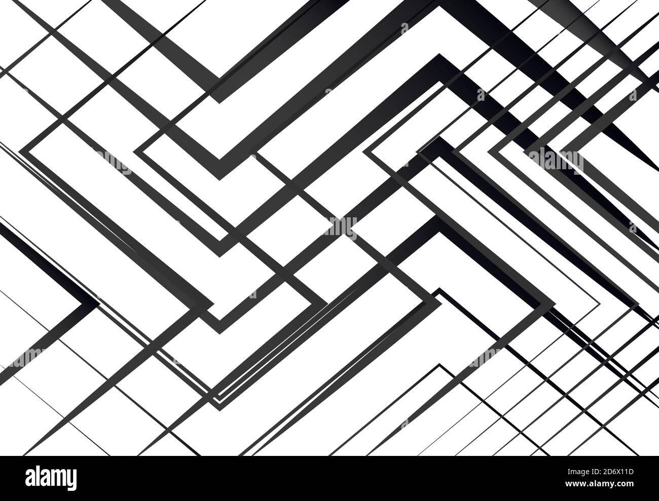 Geometric structure, network, chaotic jumble of straight, angular ...