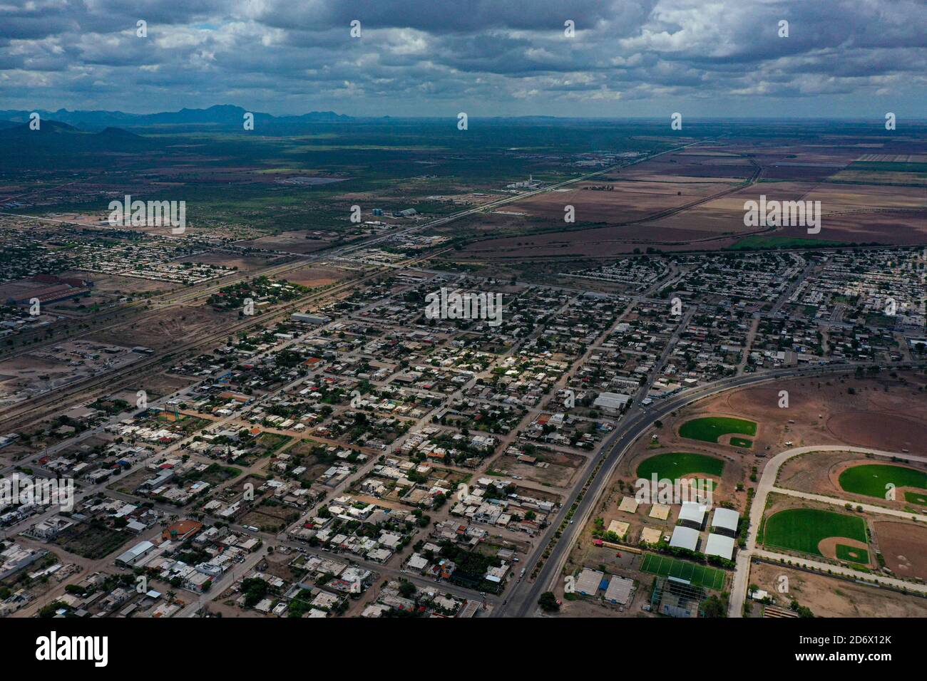 Aerial view of Navojoa, Sonora, Mexico. city in the Valle del Mayo ...
