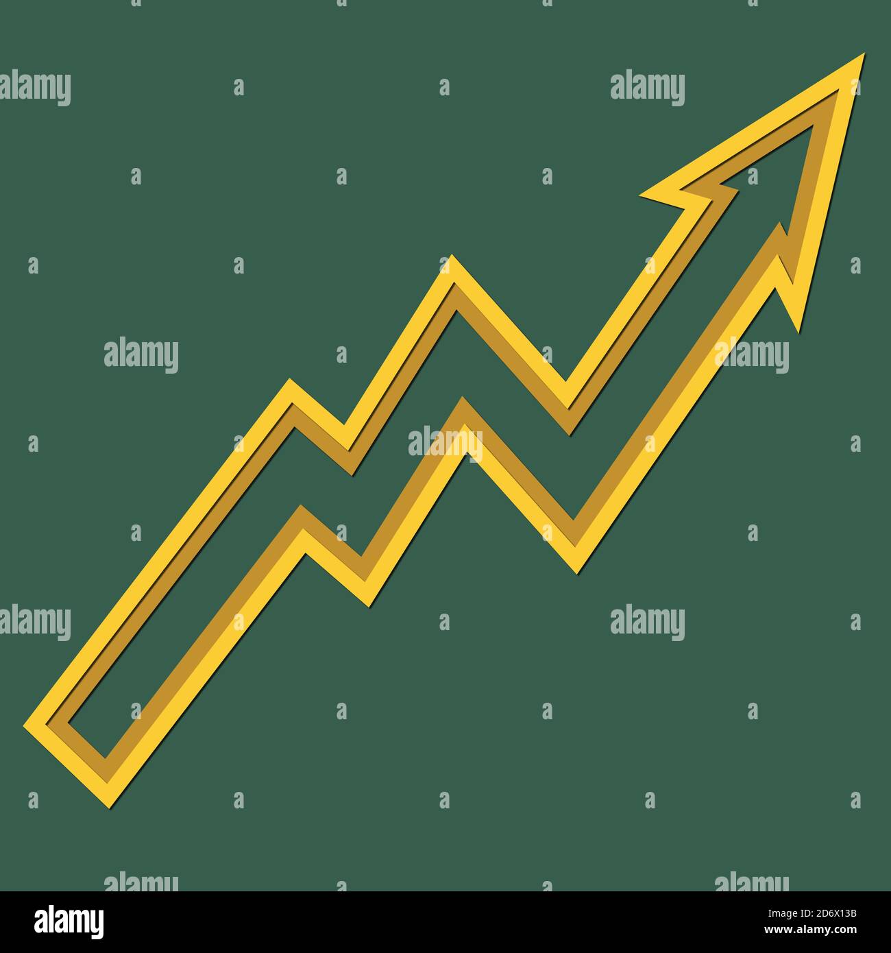 An abstract golden upward trend arrow Stock Photo - Alamy
