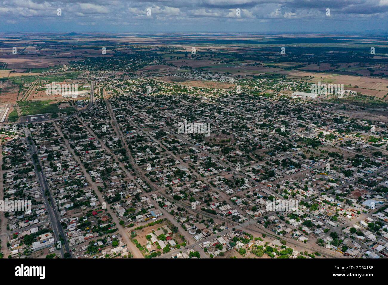 Aerial view of Navojoa, Sonora, Mexico. City in the Valle del Mayo ...
