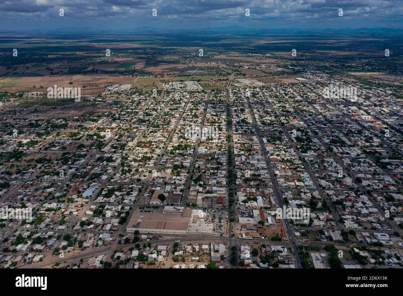 Aerial view of Navojoa, Sonora, Mexico. City in the Valle del Mayo ...