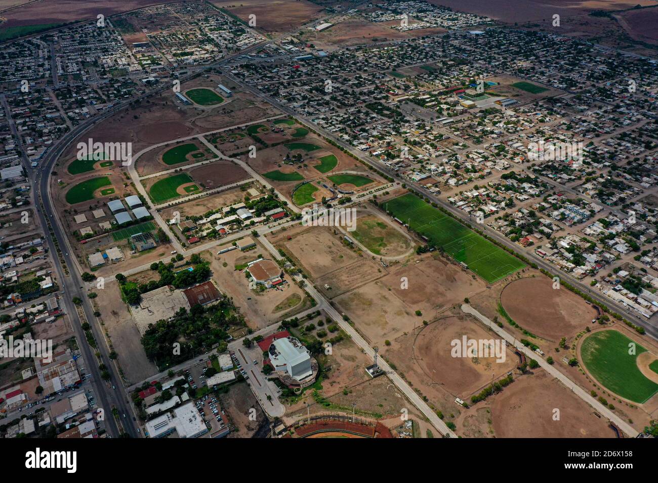 Aerial view of Navojoa, Sonora, Mexico. city in the Valle del Mayo ...