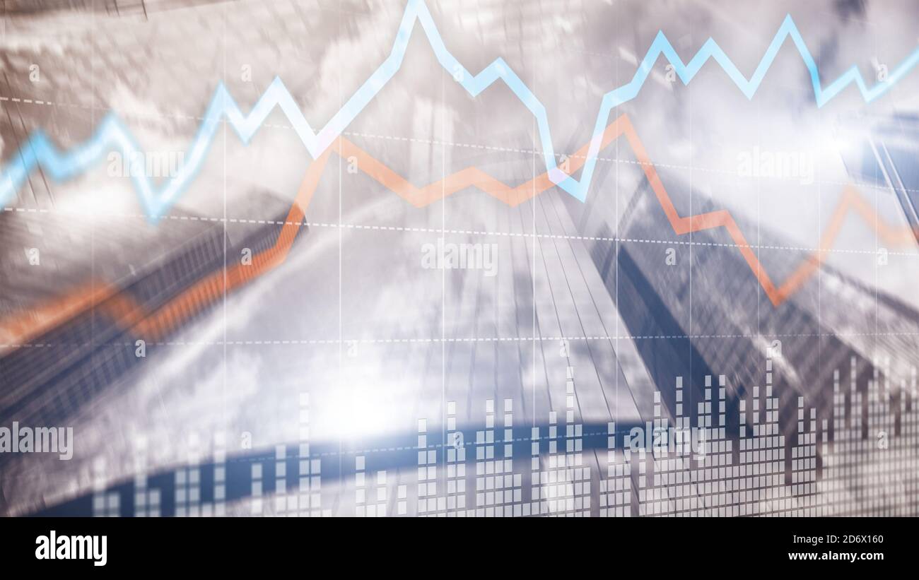 Stock Market Concepts With Skyscrapers. Abstract modern city Stock ...