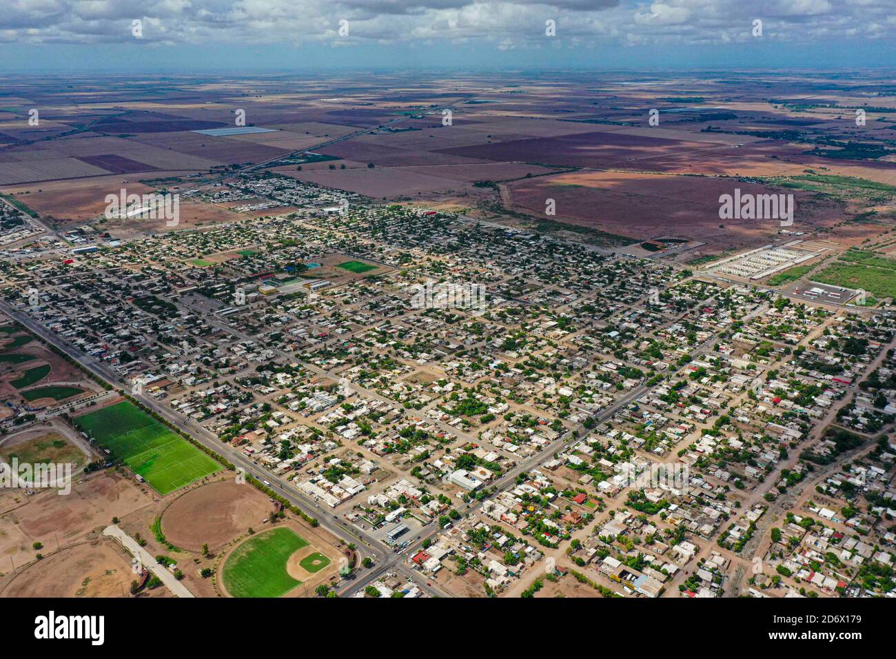 Aerial view of Navojoa, Sonora, Mexico. City in the Valle del Mayo ...