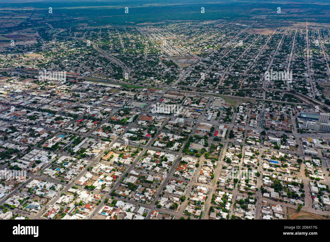 Aerial view of Navojoa, Sonora, Mexico. City in the Valle del Mayo ...