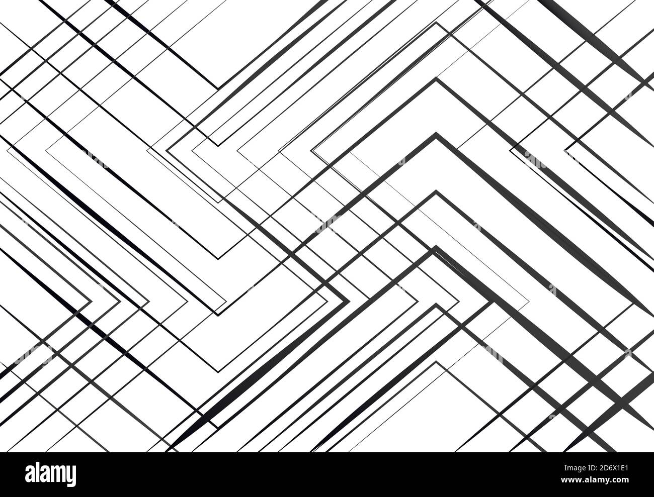 Geometric structure, network, chaotic jumble of straight, angular ...