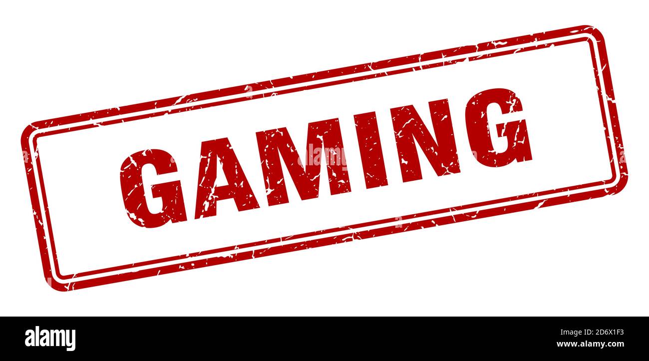 gaming stamp. square grunge sign isolated on white background Stock ...
