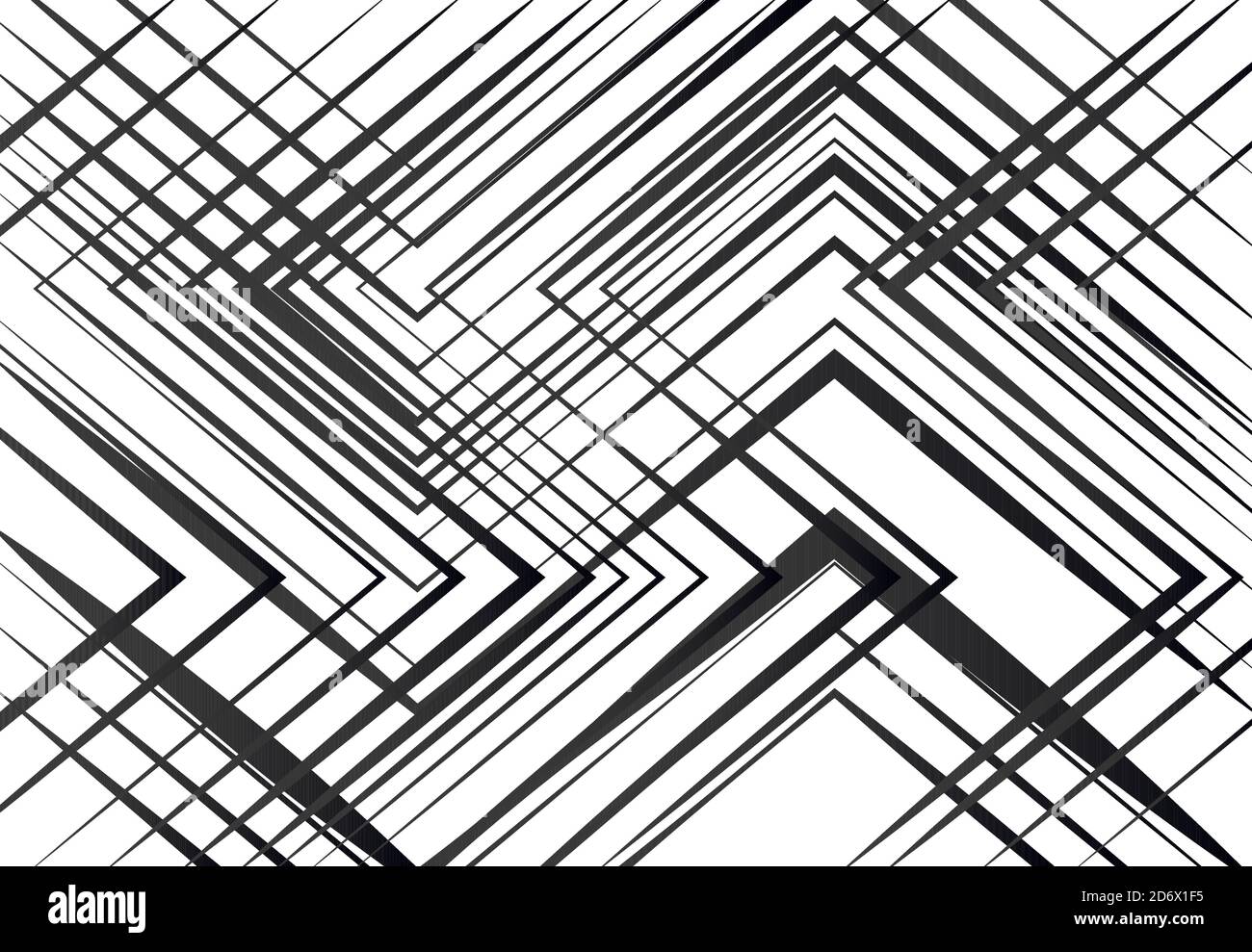 Geometric structure, network, chaotic jumble of straight, angular ...