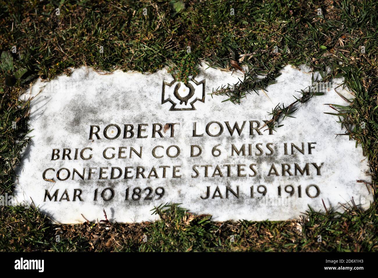 The grave of Governor Robert Lowry. Former Governor of Mississippi and ...