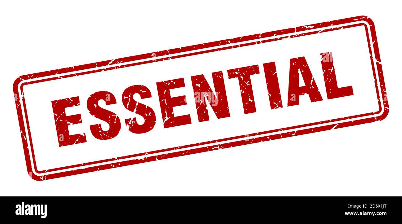 essential stamp. square grunge sign isolated on white background Stock ...