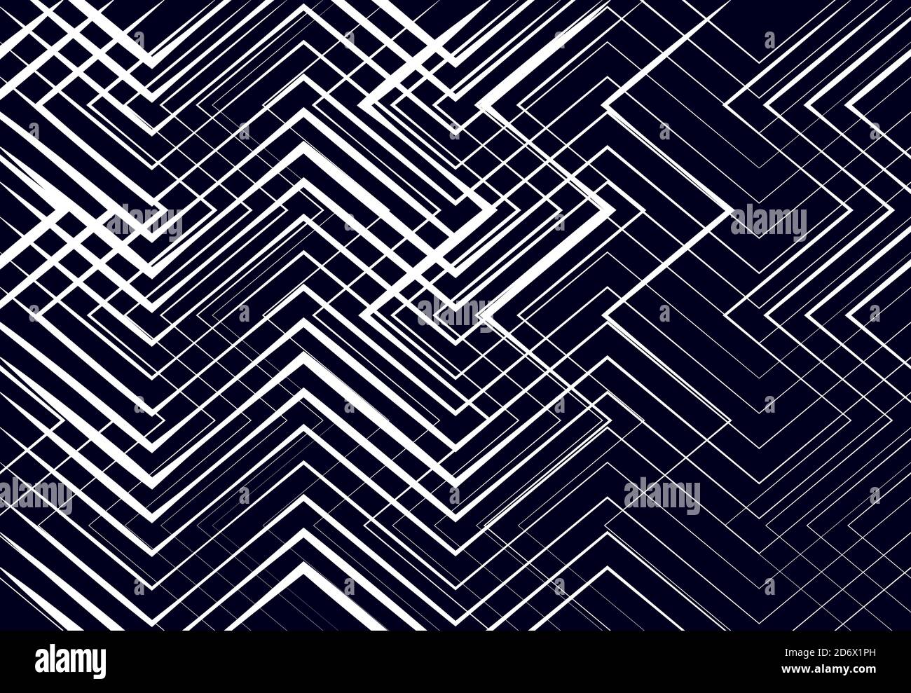 Geometric structure, network, chaotic jumble of straight, angular ...