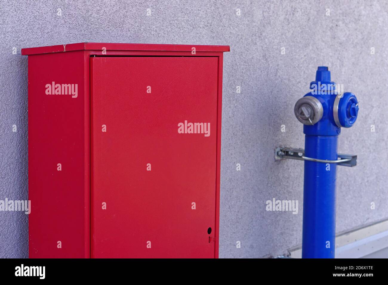Water pipe hydrant and box with fire equipment Stock Photo - Alamy