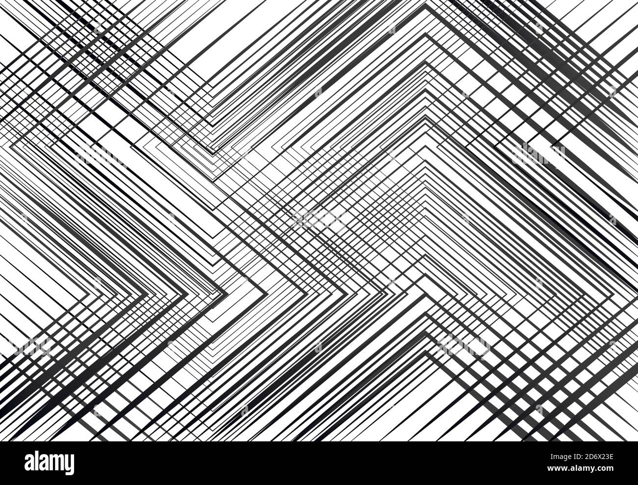 Geometric structure, network, chaotic jumble of straight, angular ...