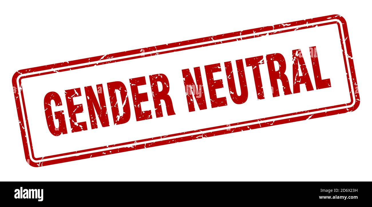 gender neutral stamp. square grunge sign isolated on white background ...