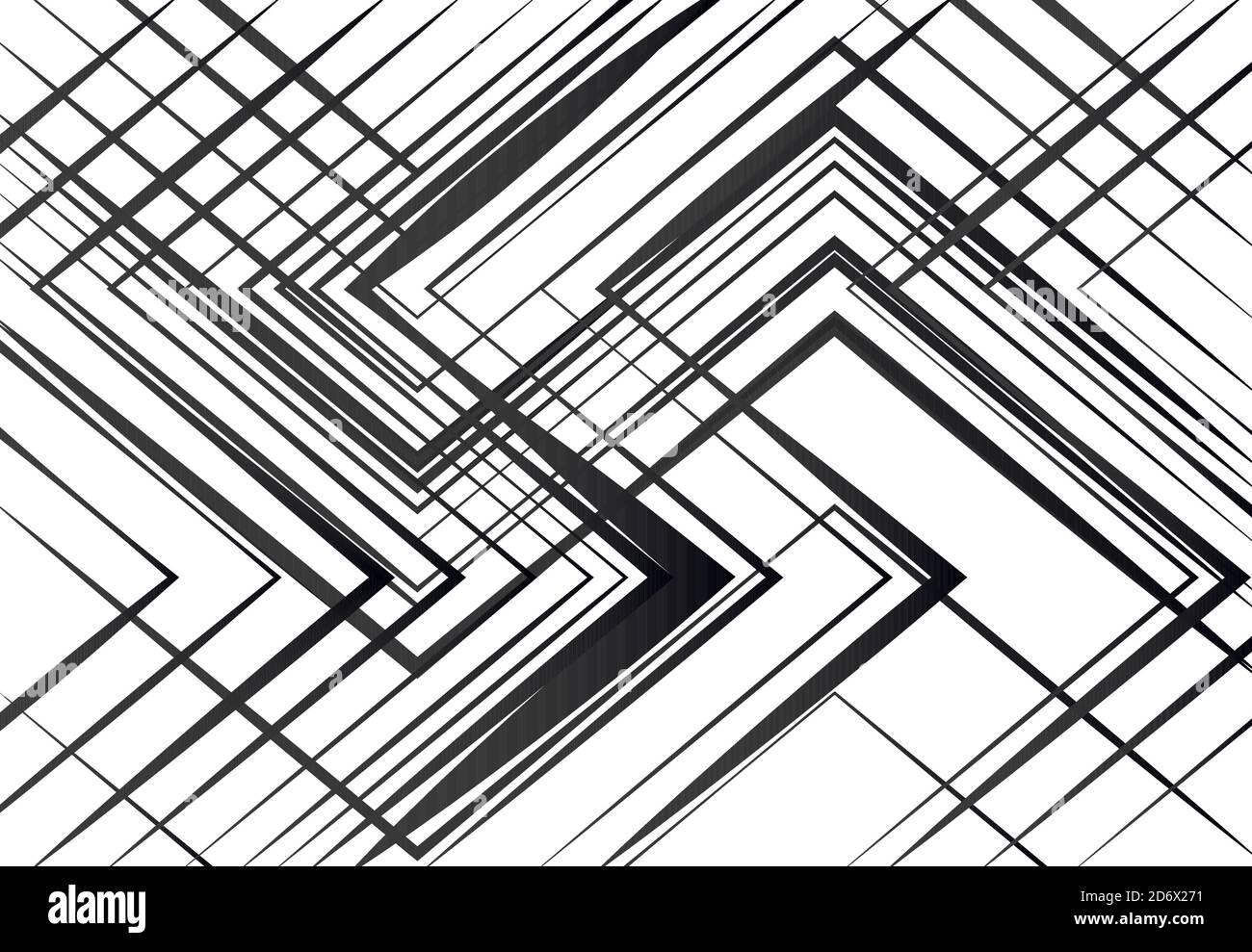 Geometric structure, network, chaotic jumble of straight, angular ...