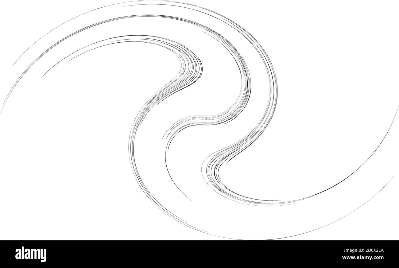 Curve rotated Volute, Helix shape. Spiral, swirl and twirl design ...