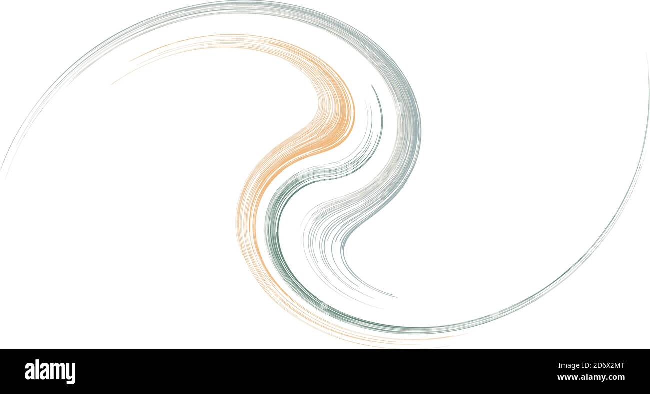 Curve rotated Volute, Helix shape. Colorful Spiral, swirl and twirl ...