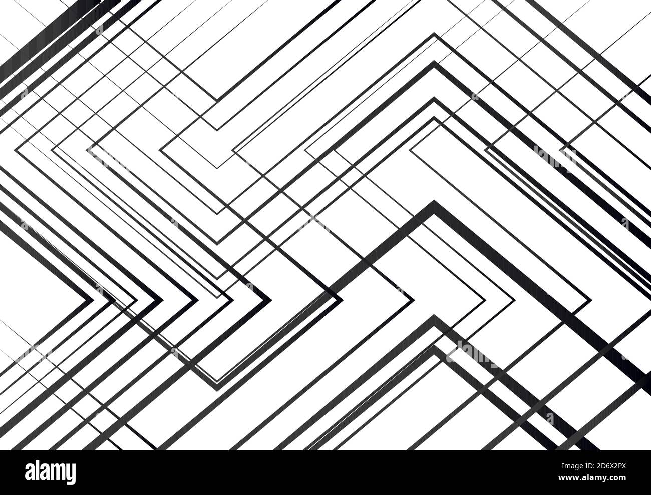 Geometric structure, network, chaotic jumble of straight, angular ...