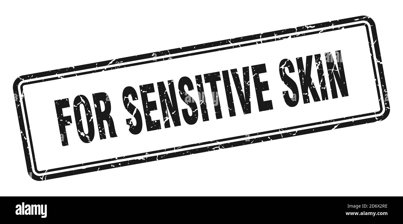 for sensitive skin stamp. square grunge sign isolated on white ...