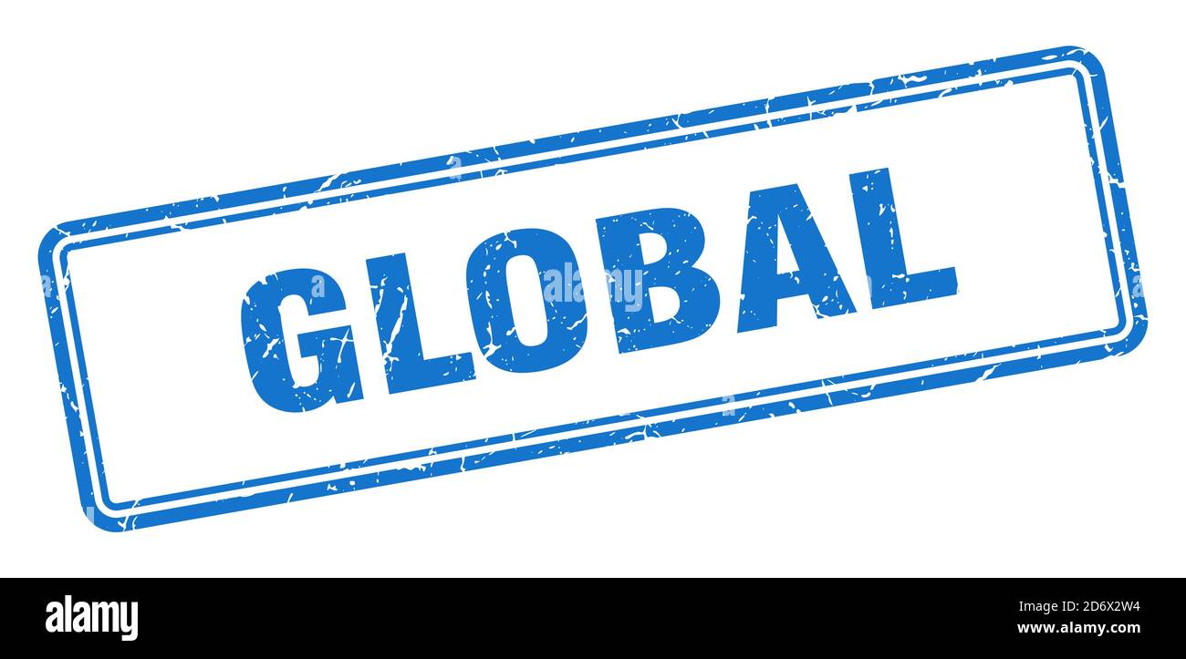 global stamp. square grunge sign isolated on white background Stock ...