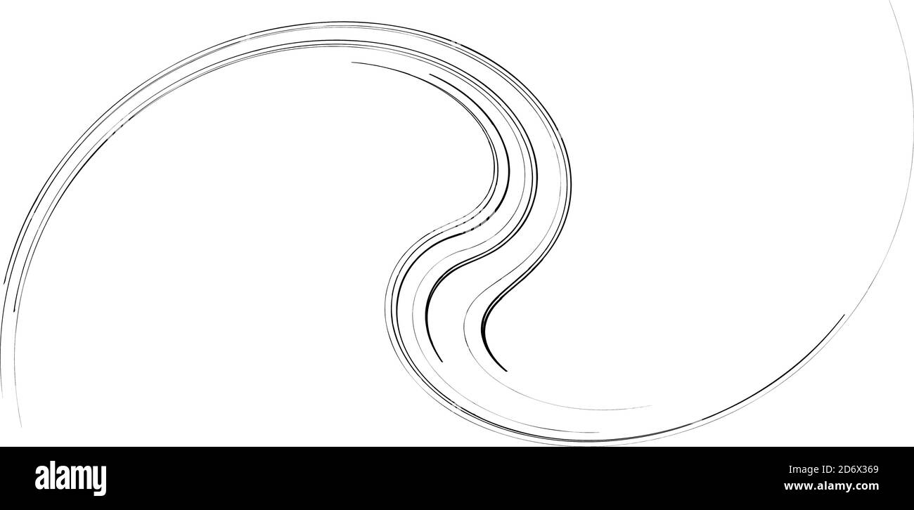 Curve rotated Volute, Helix shape. Spiral, swirl and twirl design ...