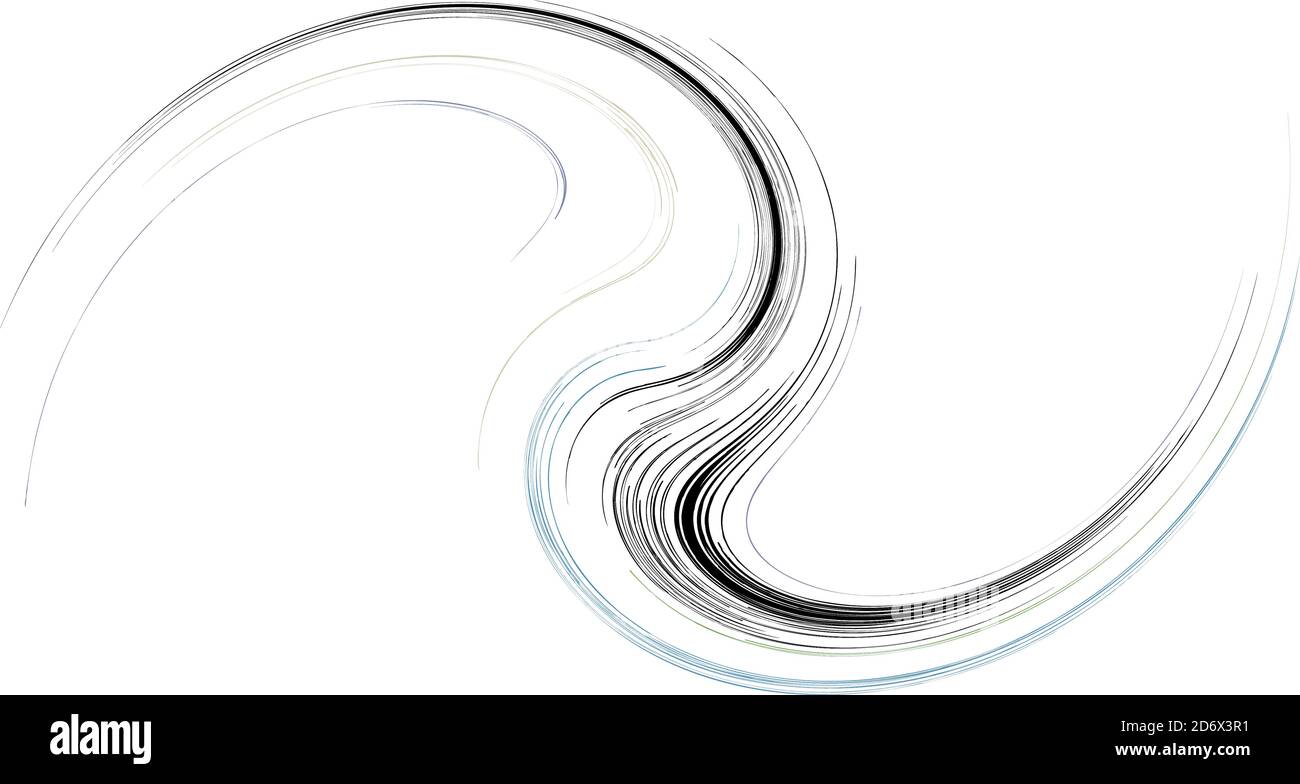 Curve rotated Volute, Helix shape. Colorful Spiral, swirl and twirl ...