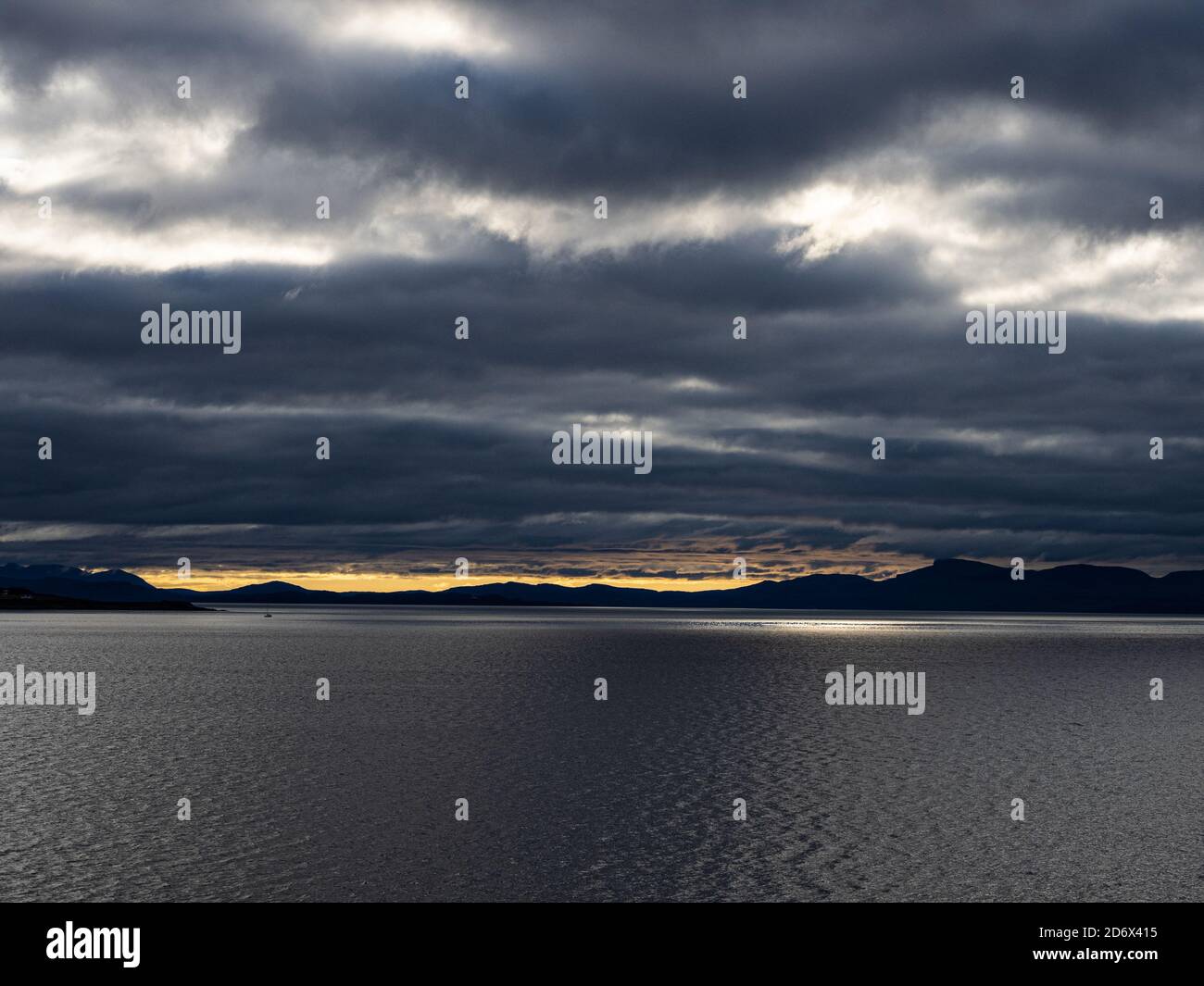 Sunset across Loch Ewe from the southern side, by the B8057, Wester ...