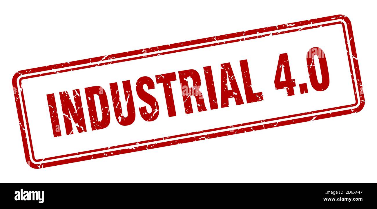 industrial 4.0 stamp. square grunge sign isolated on white background ...