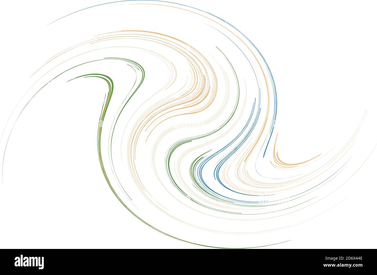 Curve rotated Volute, Helix shape. Colorful Spiral, swirl and twirl ...