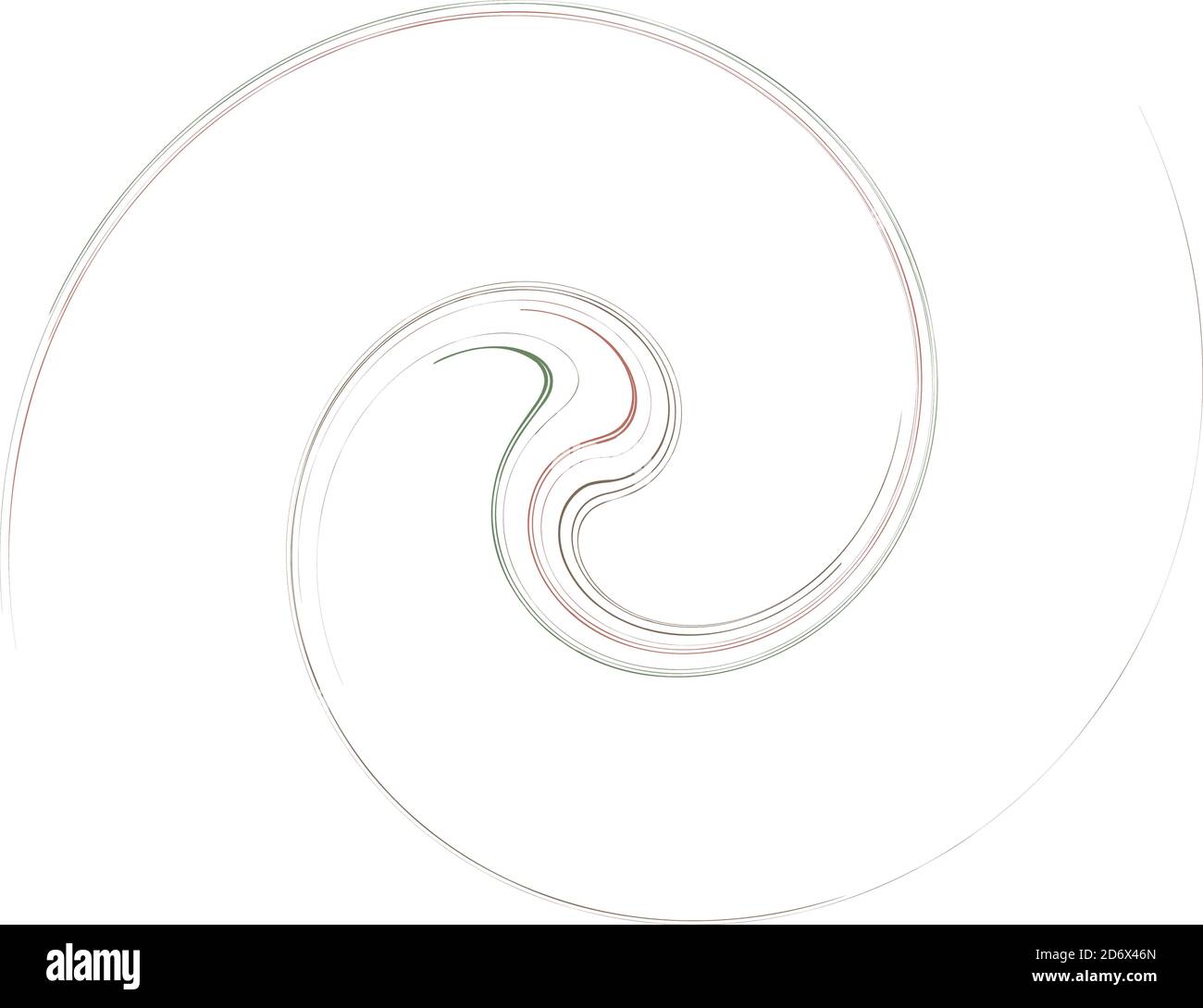 Curve rotated Volute, Helix shape. Colorful Spiral, swirl and twirl ...