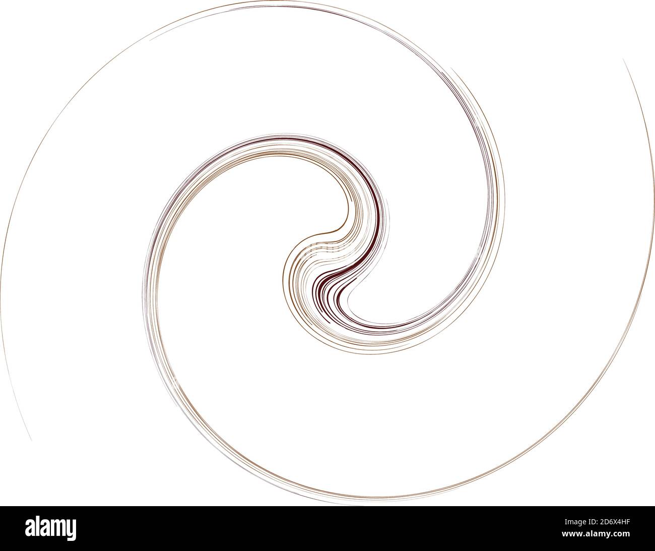 Curve rotated Volute, Helix shape. Colorful Spiral, swirl and twirl ...