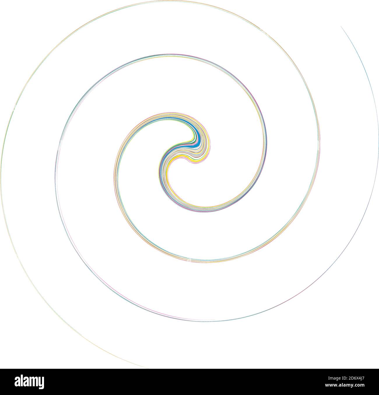 Curve rotated Volute, Helix shape. Colorful Spiral, swirl and twirl ...