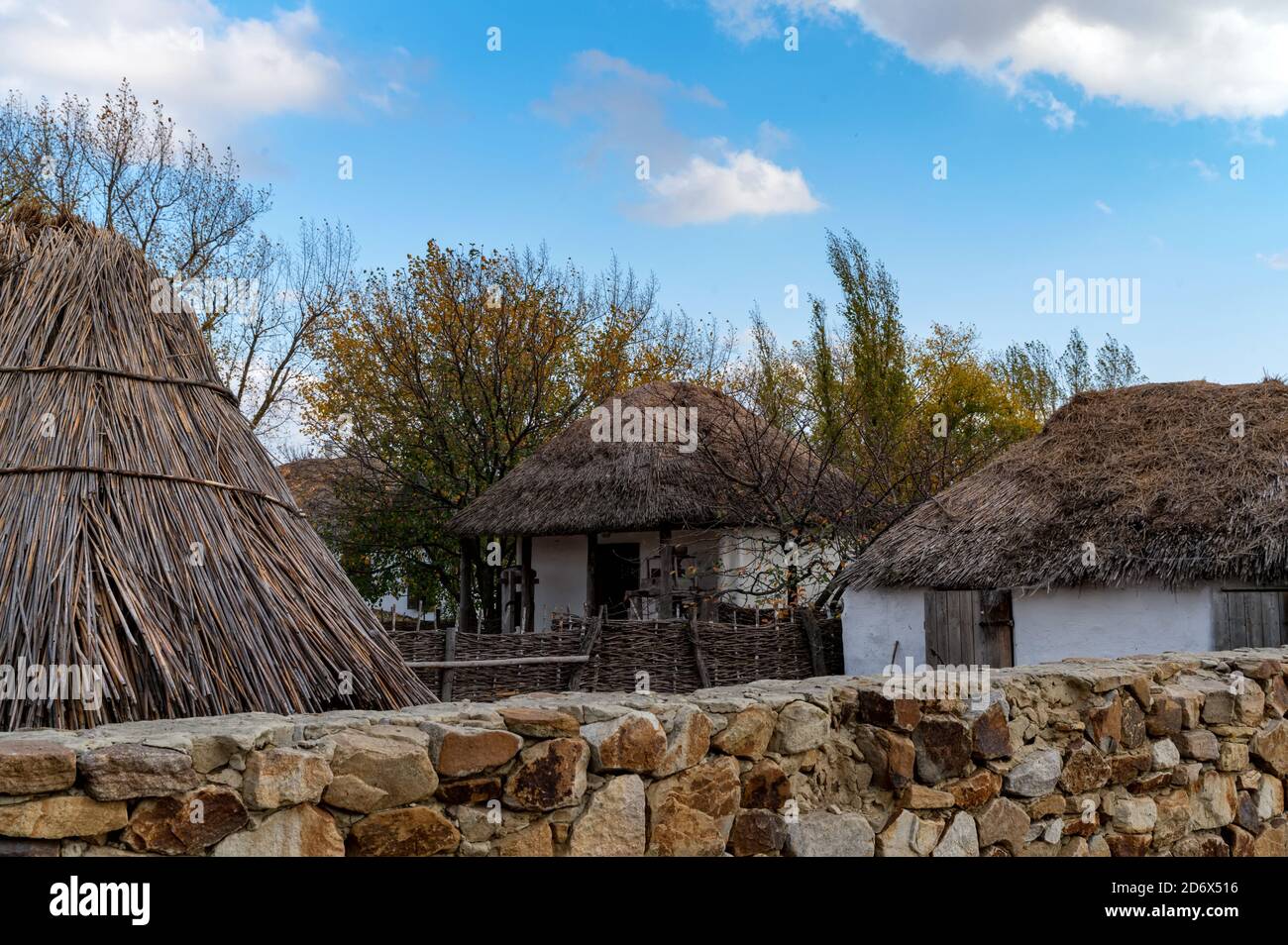 View of traditional houses and courtyard of cossack family Stock Photo ...
