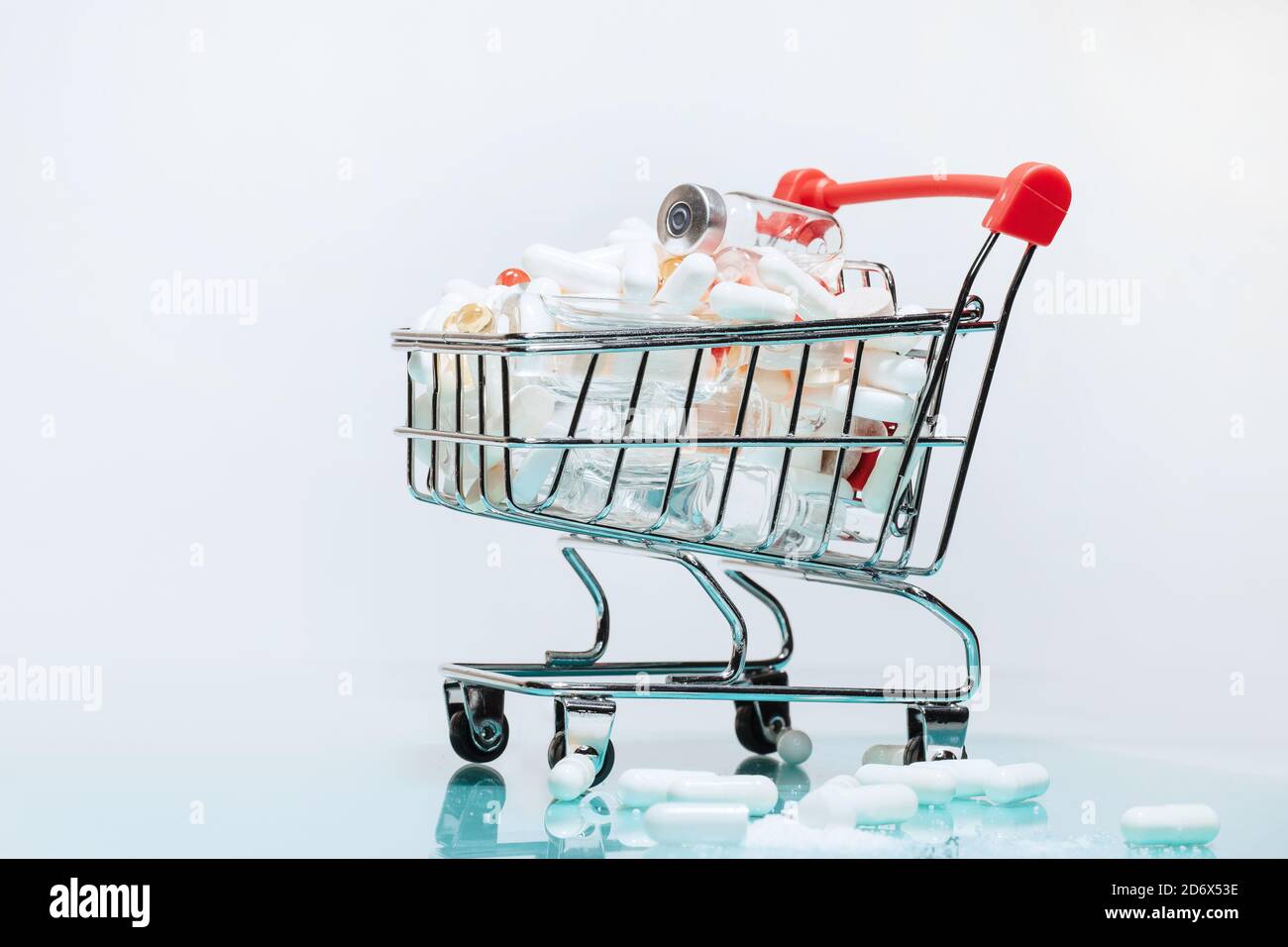 shopping cart with medicines. photo with a copy-space Stock Photo - Alamy