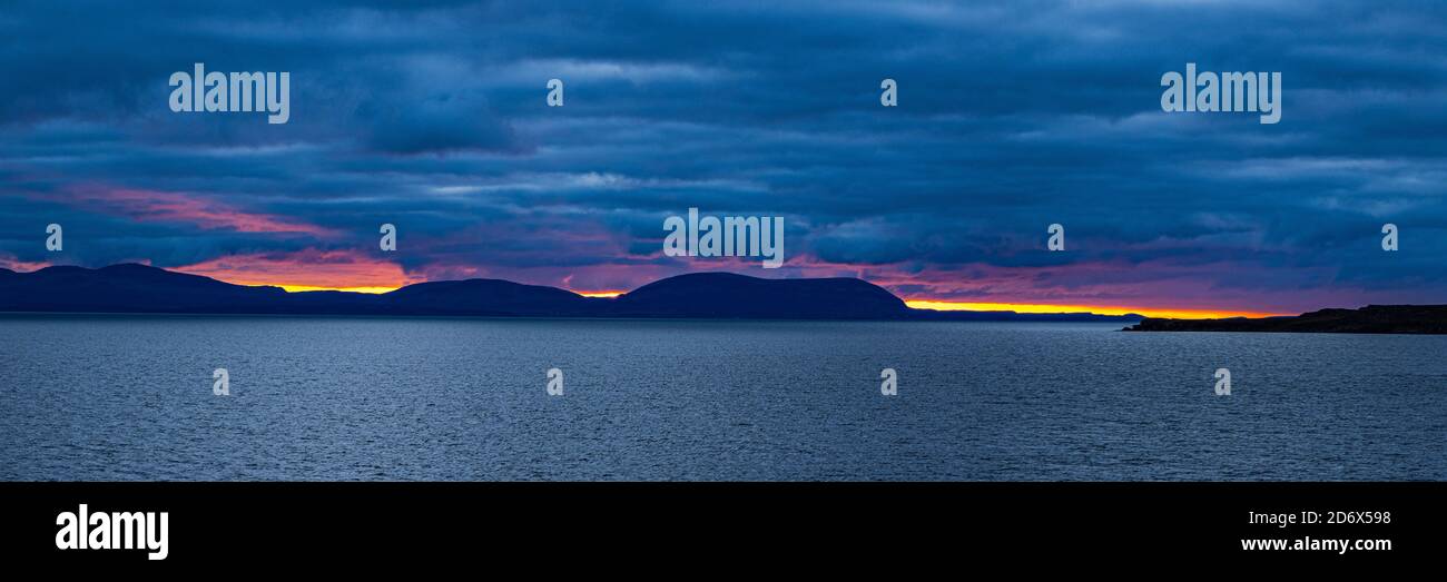 Sunset across Loch Ewe from the southern side, by the B8057, Wester ...