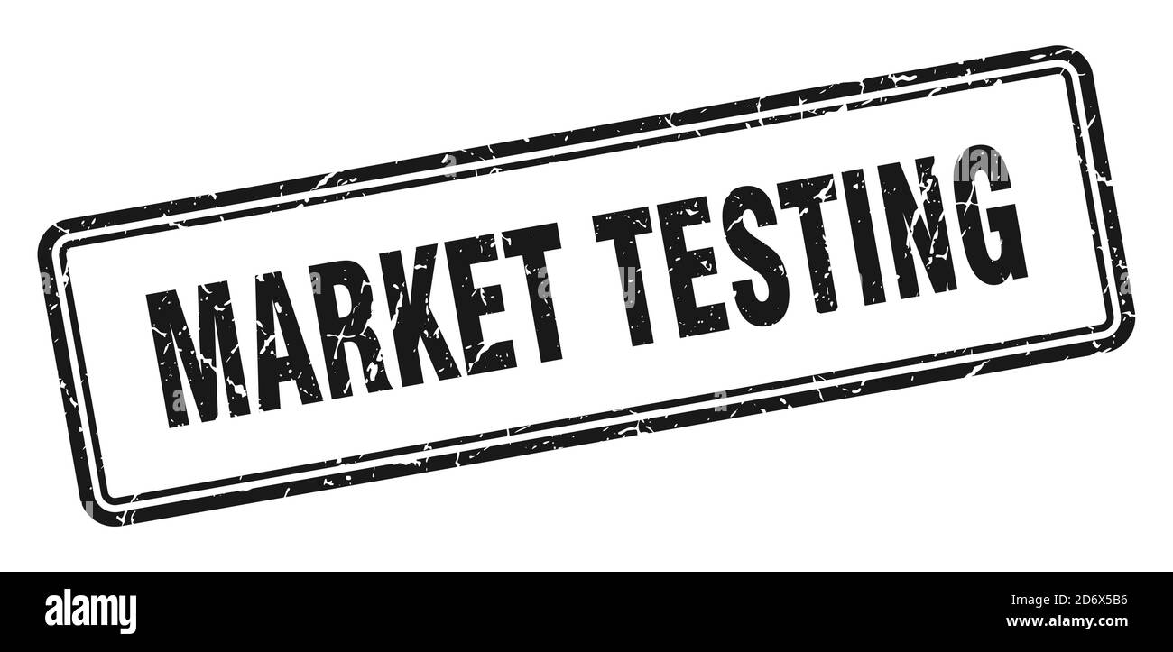 market testing stamp. square grunge sign isolated on white background ...