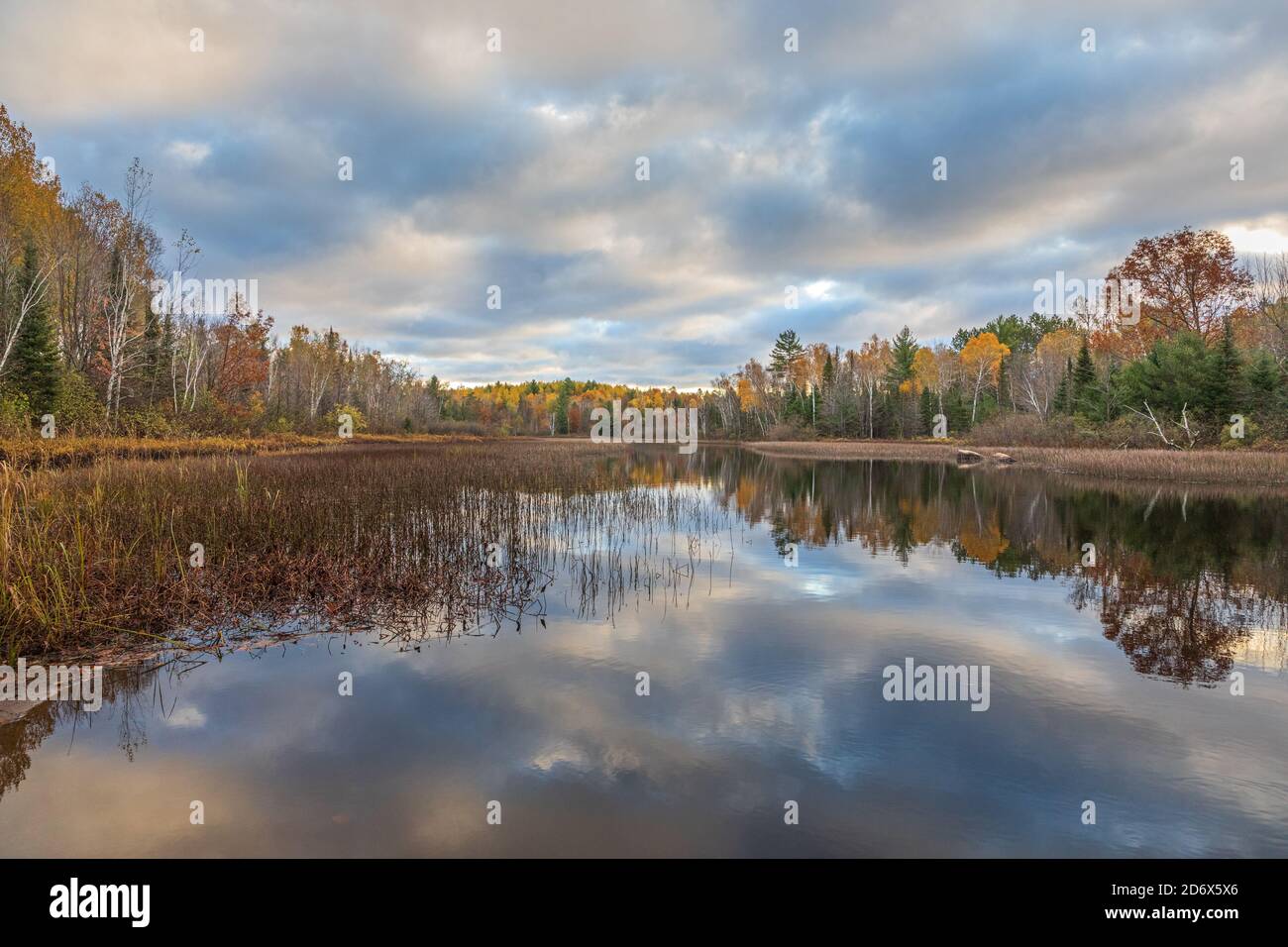 A pretty autumn view on the Chippewa River in the Chequamegon National ...